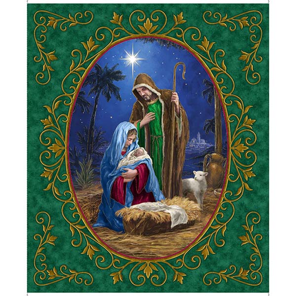 Nativity 36" panel by Quilting Treasures, Heavenly Night, 31130-X ...