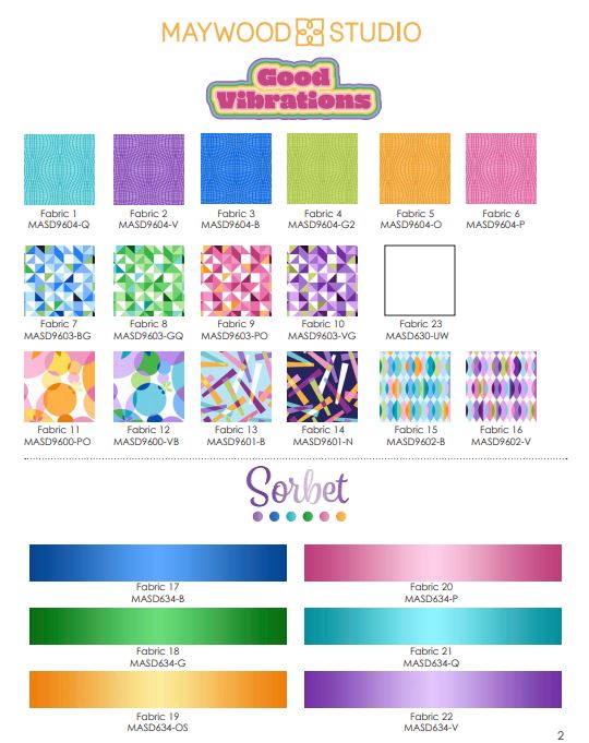 Good Vibrations Quilt Kit by Debbie Beaves for Maywood Studio includes ...